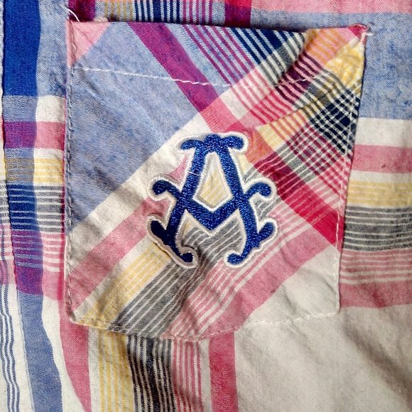Akademiks | Shirts & Tops | Akademiks Kids Faded Primary Plaid Logo ...